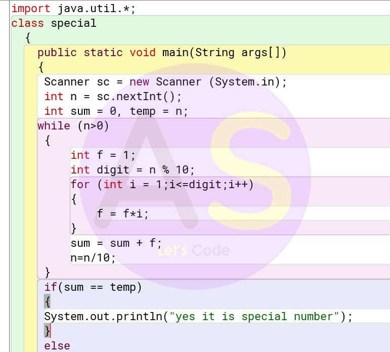 Program To Print Special Number JAVA